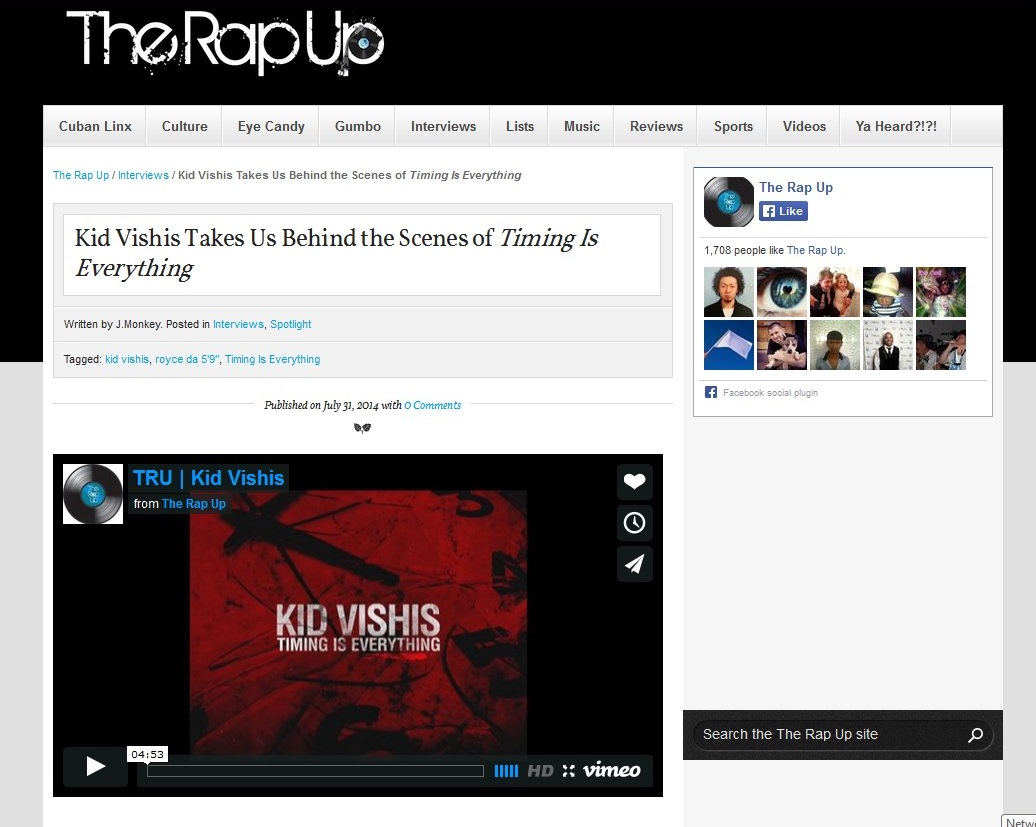 New Video Interview & Album Review – Kid Vishis speaks with The Rap Up ...
