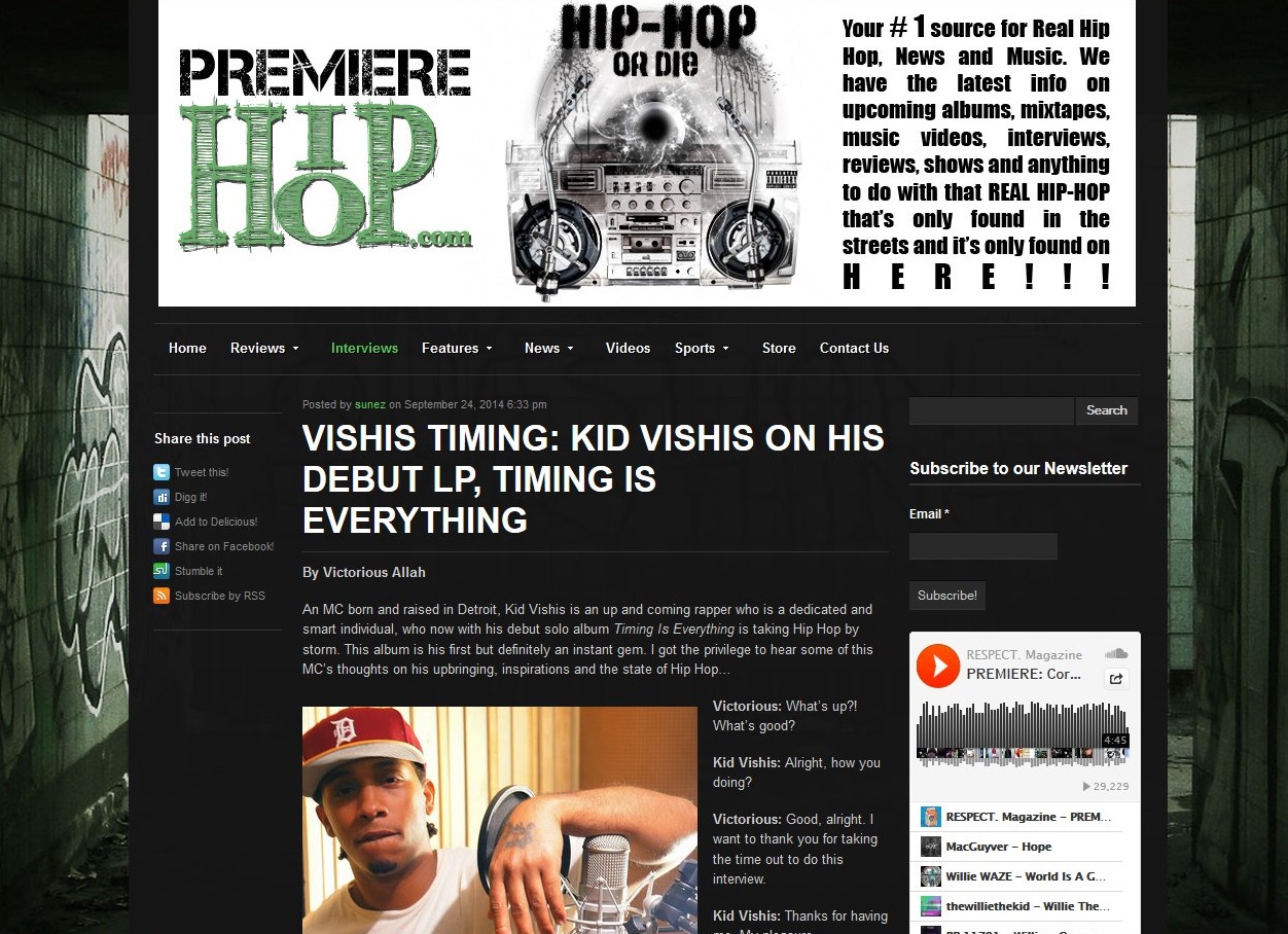 New Interview – Kid Vishis speaks with Premiere Hip Hop about his debut ...